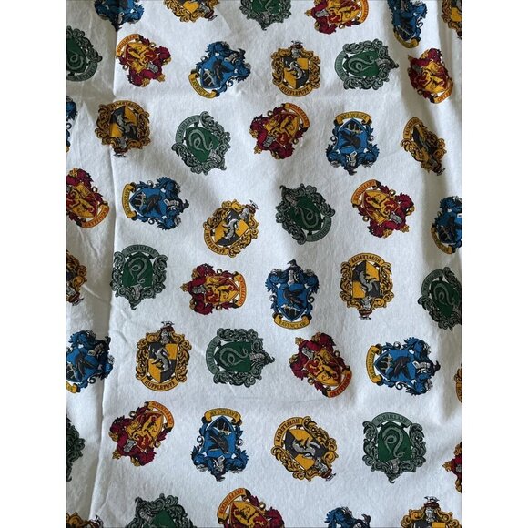 JAS | Accents | Harry Potter Hogwarts House Crests Cotton Fabric White ...
